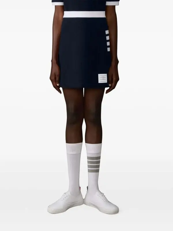 Thom Browne Pleated Mini Skirt With Four Bar Stripes