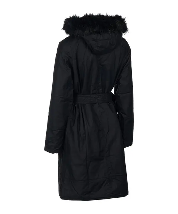 Barbour Long-sleeved Coat With Hood And Belt