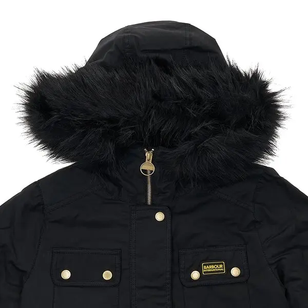 Barbour Long-sleeved Coat With Hood And Belt