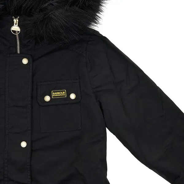 Barbour Long-sleeved Coat With Hood And Belt