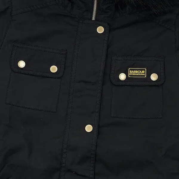 Barbour Long-sleeved Coat With Hood And Belt