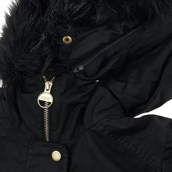 Barbour Long-sleeved Coat With Hood And Belt