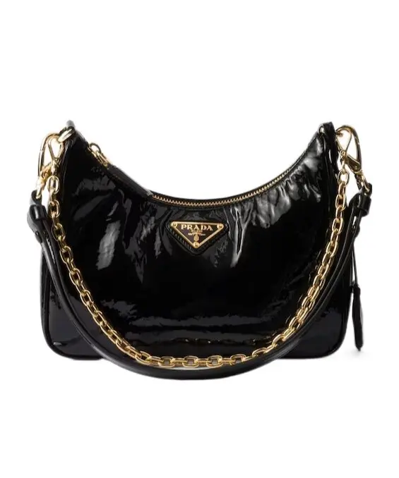 Prada Re-edition Mini Handbag With Chain Strap - Black