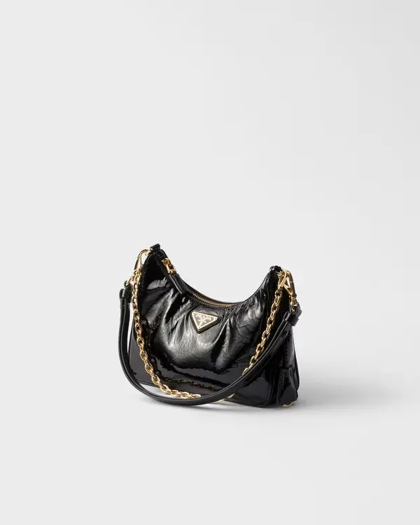 Prada Re-edition Mini Handbag With Chain Strap - Black