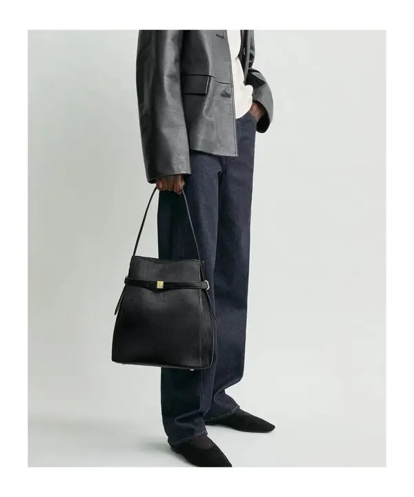TOTEME Buckled Bucket Bag - Black