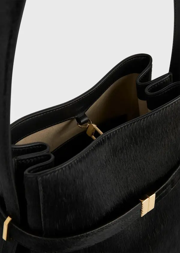 TOTEME Buckled Bucket Bag - Black