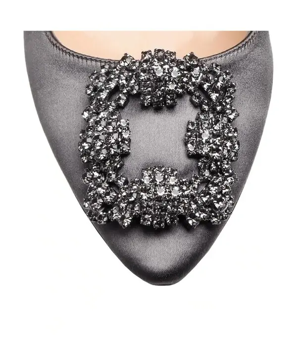 Manolo Blahnik Hangisi 70 Gem Clasp High Heels - Gray