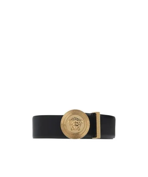 Versace Medusa Logo Plaque Belt - Nude