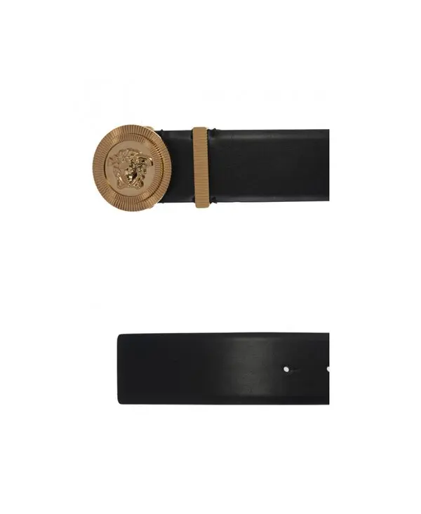 Versace Medusa Logo Plaque Belt - Nude