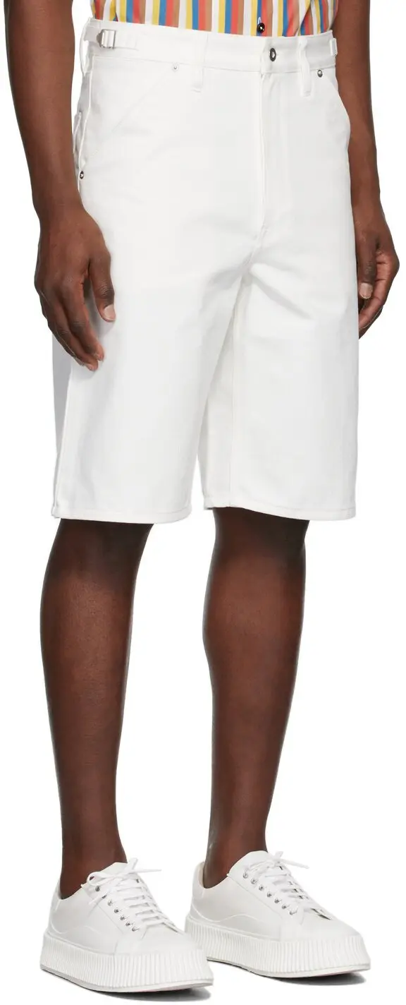 JIL SANDER Logo Embroidered Denim Shorts