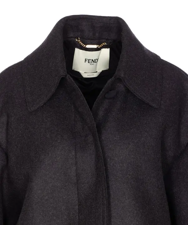 Fendi Single-breasted Long-sleeved Midi Coat