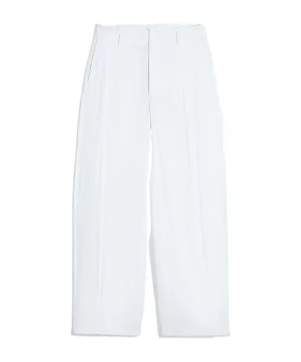 LEMAIRE Crinkled Wide-leg Pants - Chalk Color