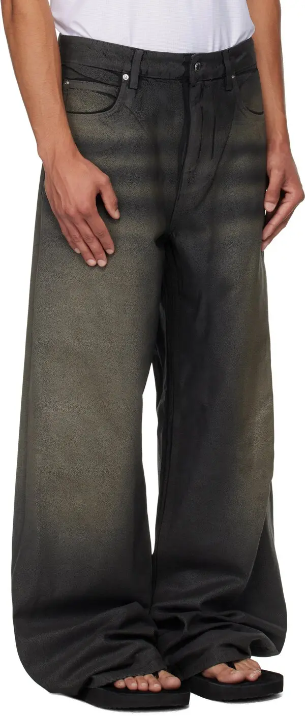 Alexander Wang Grain-coated Wide-leg Jeans
