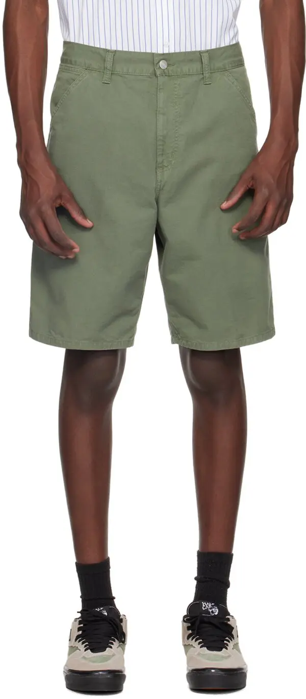 Carhartt Work In Progress Logo Patch Low-rise Cargo Shorts - Green