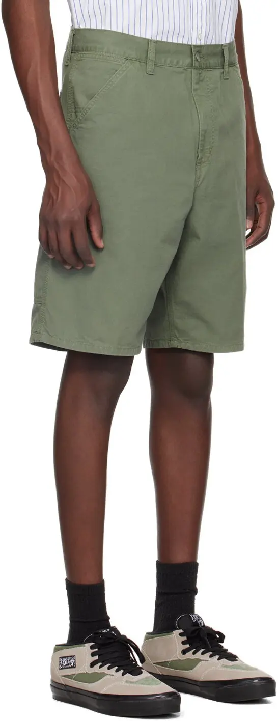 Carhartt Work In Progress Logo Patch Low-rise Cargo Shorts - Green