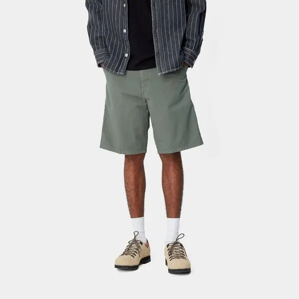 Carhartt Work In Progress Logo Patch Low-rise Cargo Shorts - Green