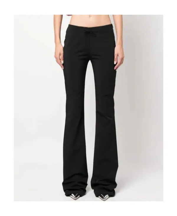 Blumarine Bow-detailed Scallop Edge Flared Trousers