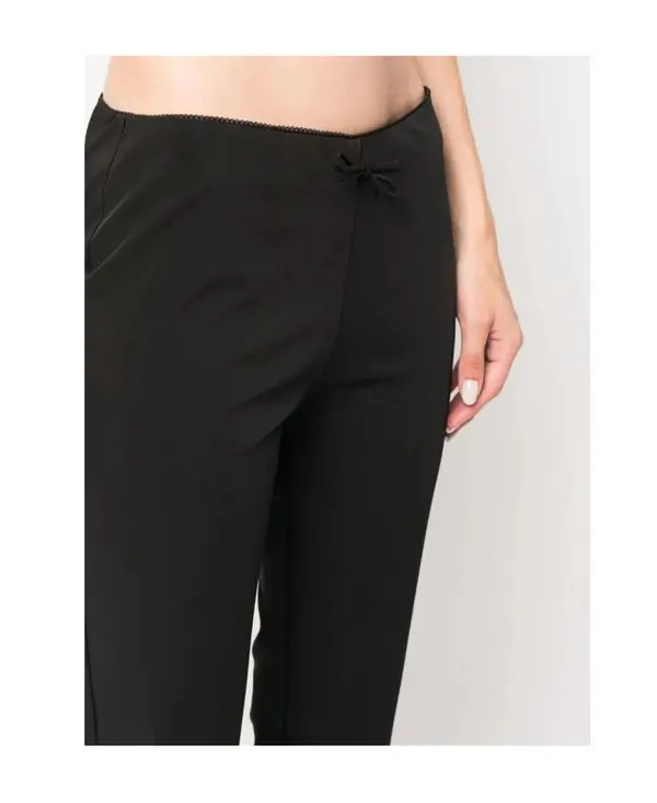 Blumarine Bow-detailed Scallop Edge Flared Trousers