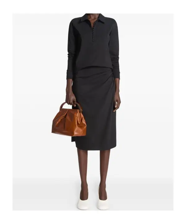 Dries Van Noten Long Sleeve Jersey Polo Shirt