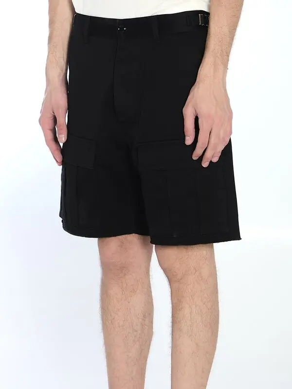 Celine Cargo Shorts In Cotton - Black
