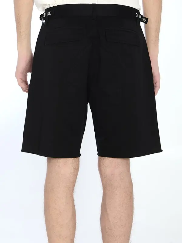 Celine Cargo Shorts In Cotton - Black