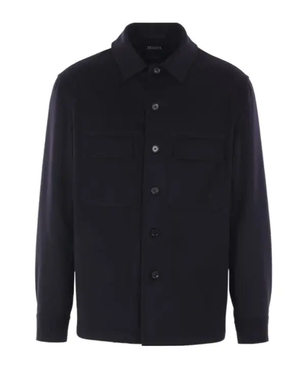 Zegna Alba Overshirt In Oasi Cashmere - Black