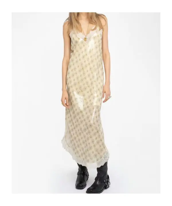 Zadig&Voltaire Ristyl Printed Sequin Maxi Dress - Vanilla