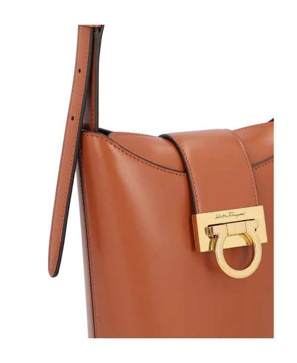 FERRAGAMO Trifolio Shoulder Bucket Bag