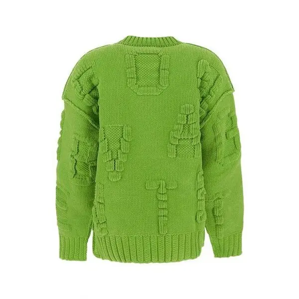 Bottega Veneta Alphabet Motif Ribbed-knit Jumper - Green