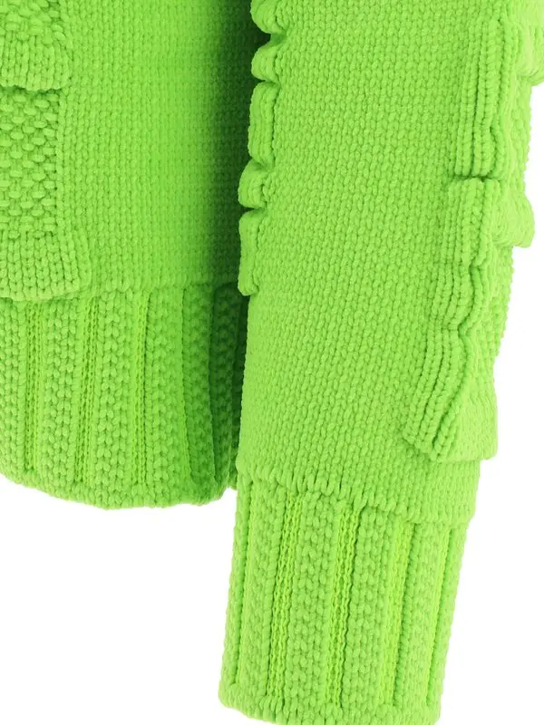 Bottega Veneta Alphabet Motif Ribbed-knit Jumper - Green