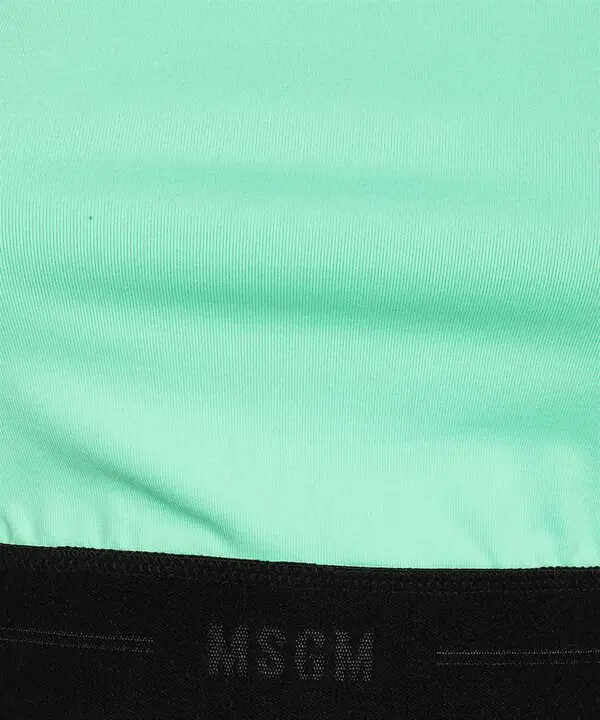 MSGM Cropped Tank Top With Elastic Waistband - Green