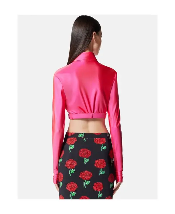Versace Baroque Buckle Cropped Shirt