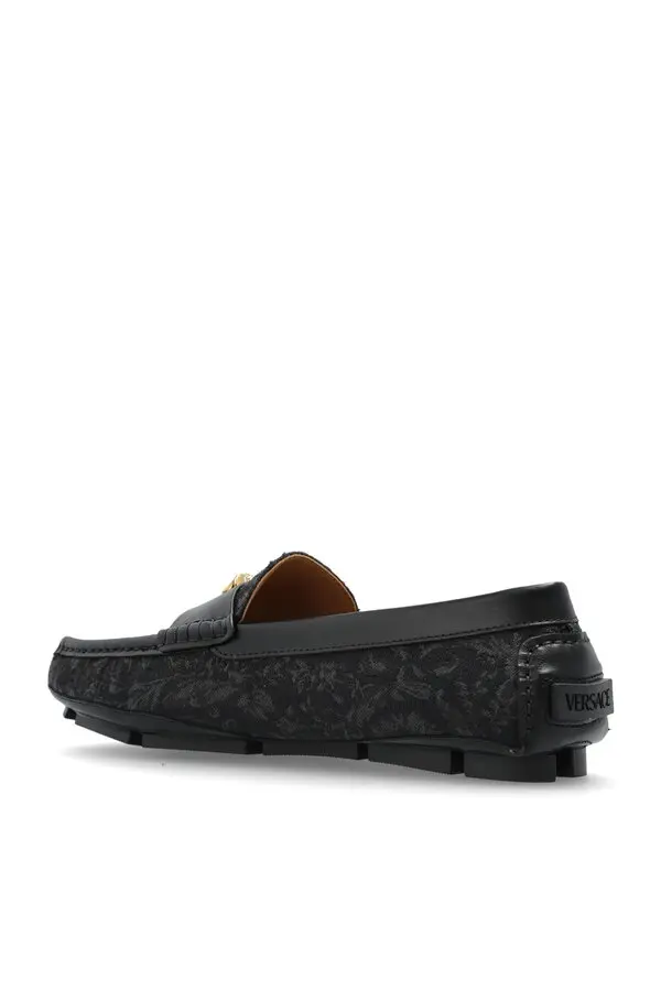 Versace Medusa Plaque Slip-on Loafers - Black