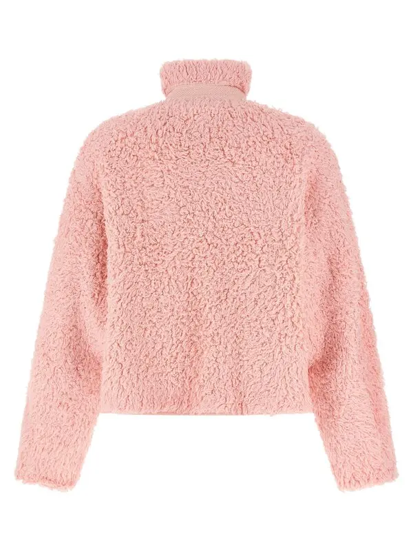 JIL SANDER Stand Collar Fleece Jacket - Pink