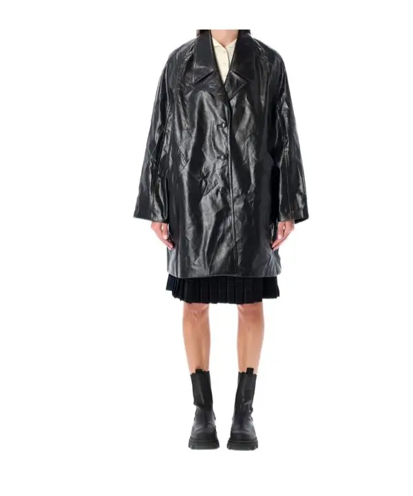 LOW CLASSIC Oversized Faux Leather Coat