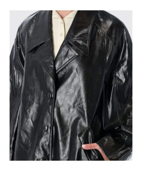 LOW CLASSIC Oversized Faux Leather Coat