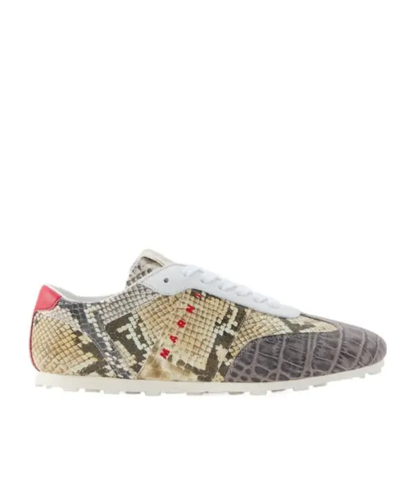 Marni Embossed Lace-up Sneakers