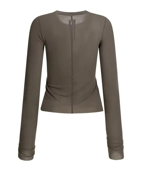 Rick Owens Temple Cropped Rib Long Sleeve T-shirt