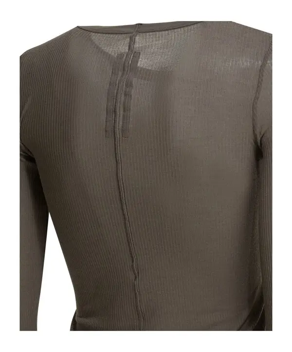 Rick Owens Temple Cropped Rib Long Sleeve T-shirt