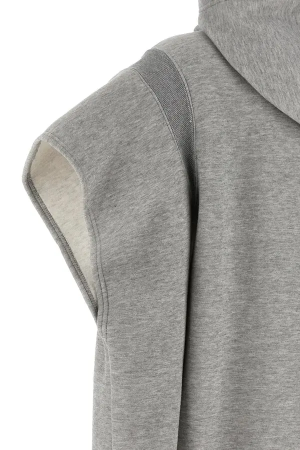 Sacai Sponge Sweat Zip-up Hoodie With Cutout Shoulders