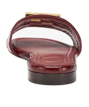 Fendi Ff Logo Plaque Slides - Red