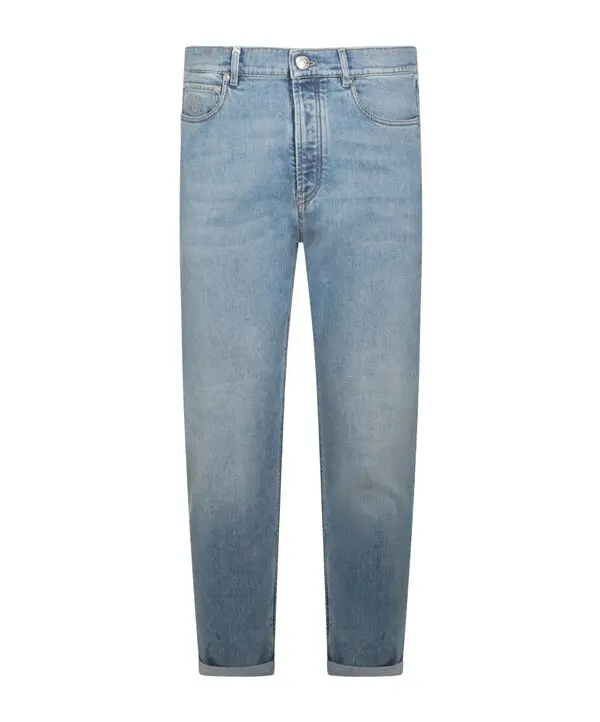 Brunello Cucinelli Distressed Straight-leg Jeans - Blue
