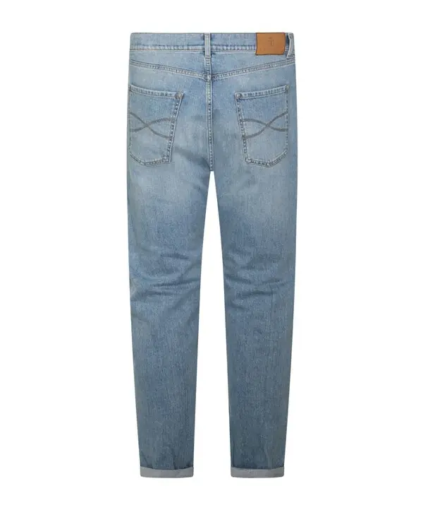 Brunello Cucinelli Distressed Straight-leg Jeans - Blue