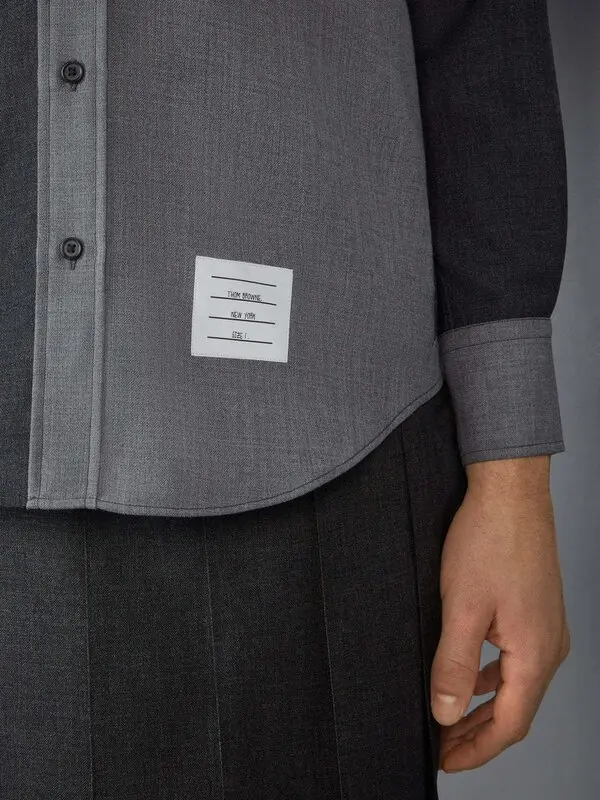 Thom Browne Rwb-striped Drawstring Hooded Shirt