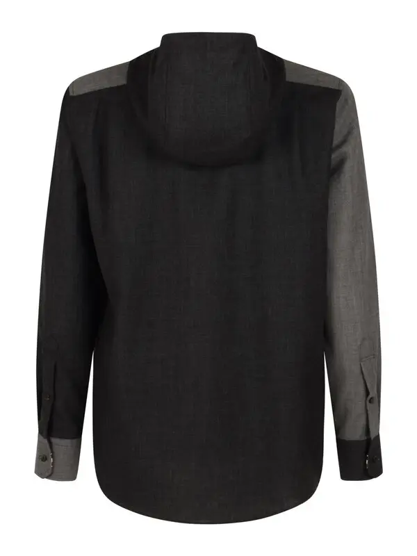 Thom Browne Rwb-striped Drawstring Hooded Shirt