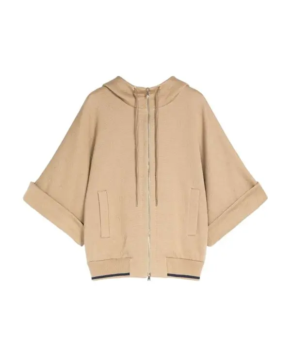 Max Mara Zip Up Hooded Casual Jacket
