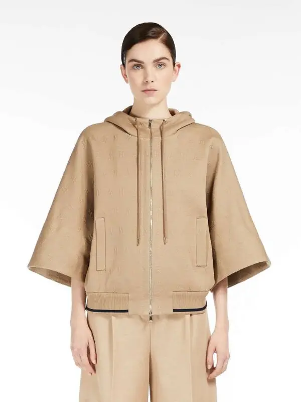 Max Mara Zip Up Hooded Casual Jacket