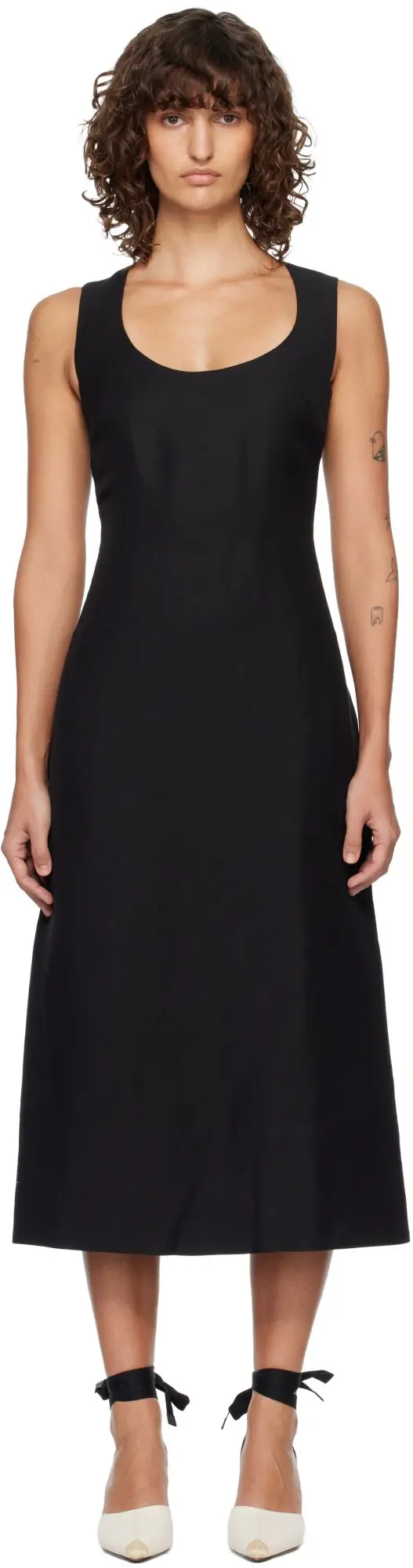Jacquemus Tablier Scoop Neck Midi Dress