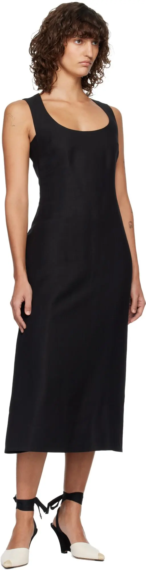 Jacquemus Tablier Scoop Neck Midi Dress