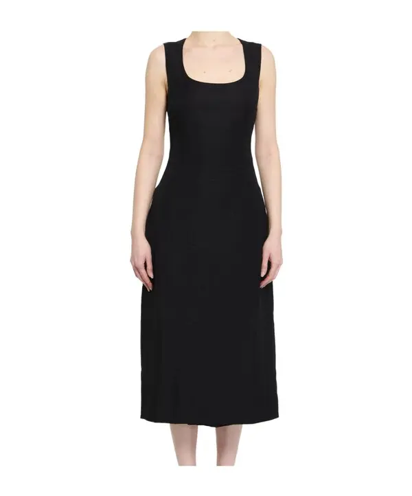 Jacquemus Tablier Scoop Neck Midi Dress